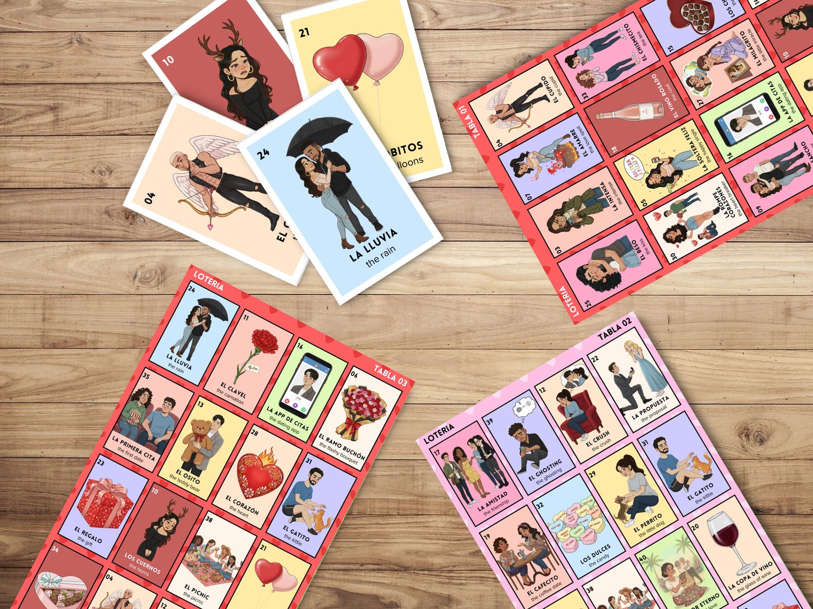 Love Loteria, Multicultural Bilingual Amor Latino Valentine's Bingo ...
