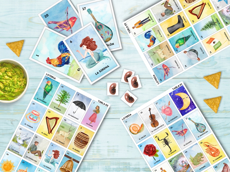 Juego de Lotería Mexicana Imprimible, 20 CARTAS PDF Cinco de Mayo ...