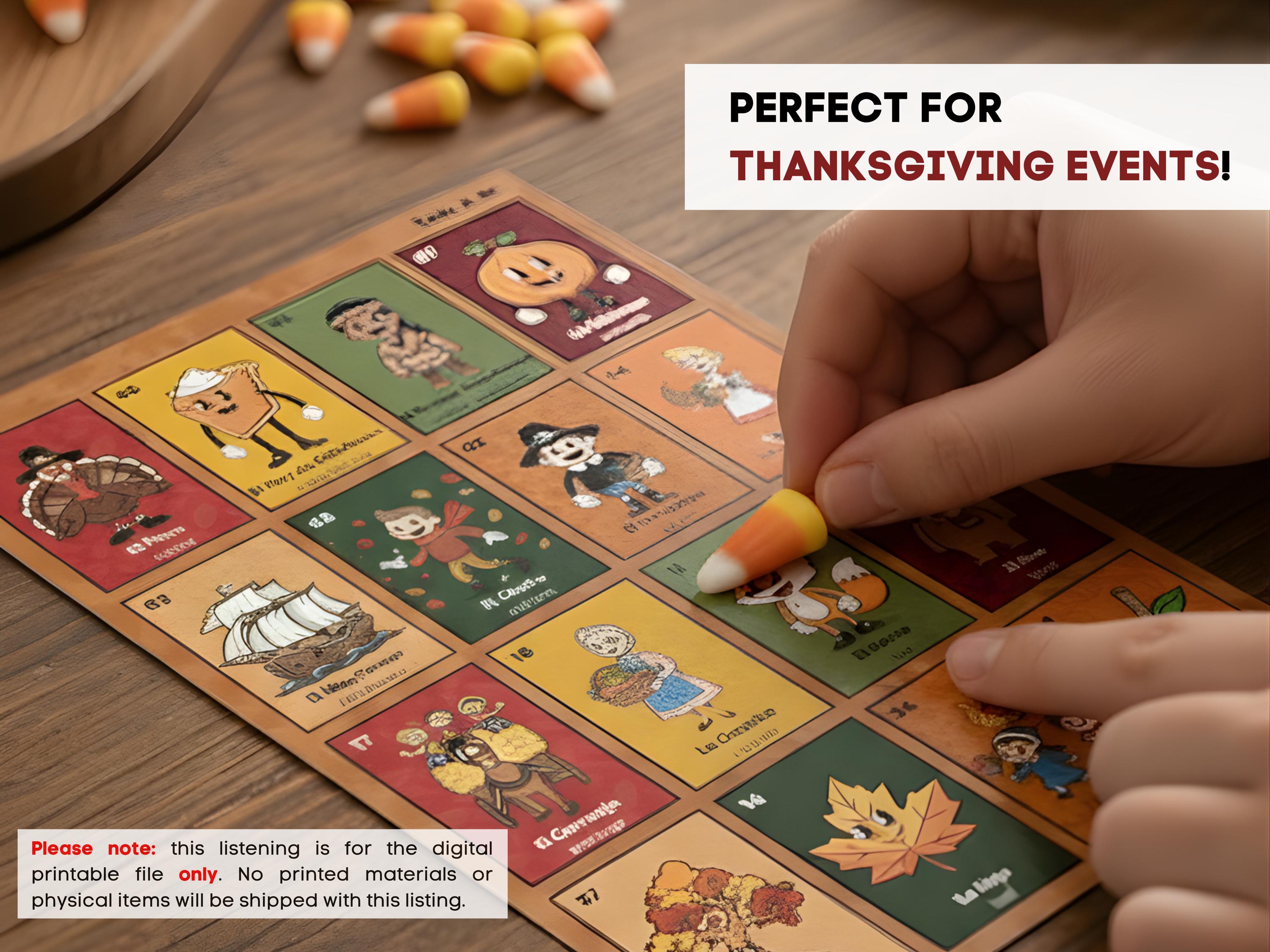Retro Thanksgiving Loteria, 30 Boards, Bilingual Kid Friendly Autumn ...