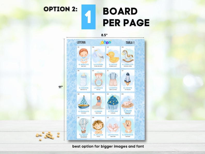 Boy Baby Shower Loteria, Loteria Baby Shower Niño, 40 Unique Boards ...