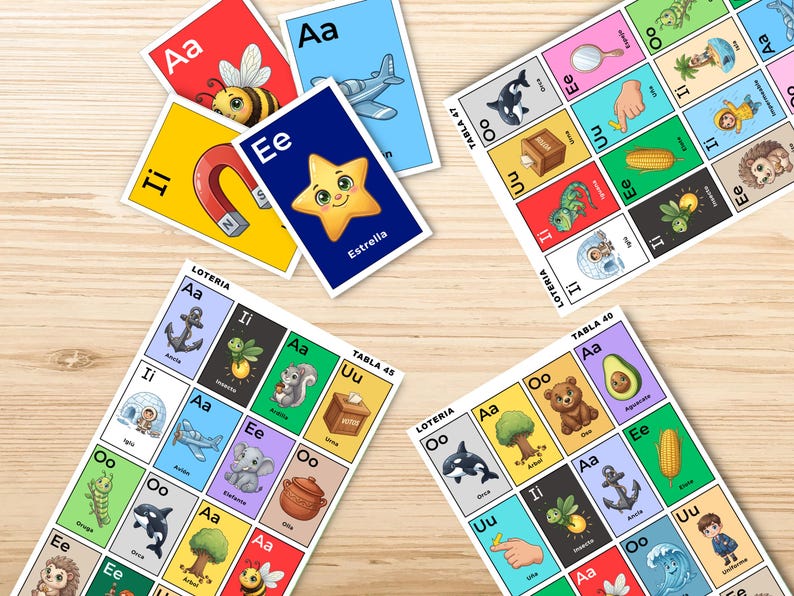 Spanish Vowels Loteria Game: 50 Printable Boards for ESL Classroom and ...