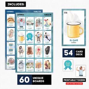 Father's Day Loteria, Loteria Día Del Padre, 60 Boards, 54 Cards ...