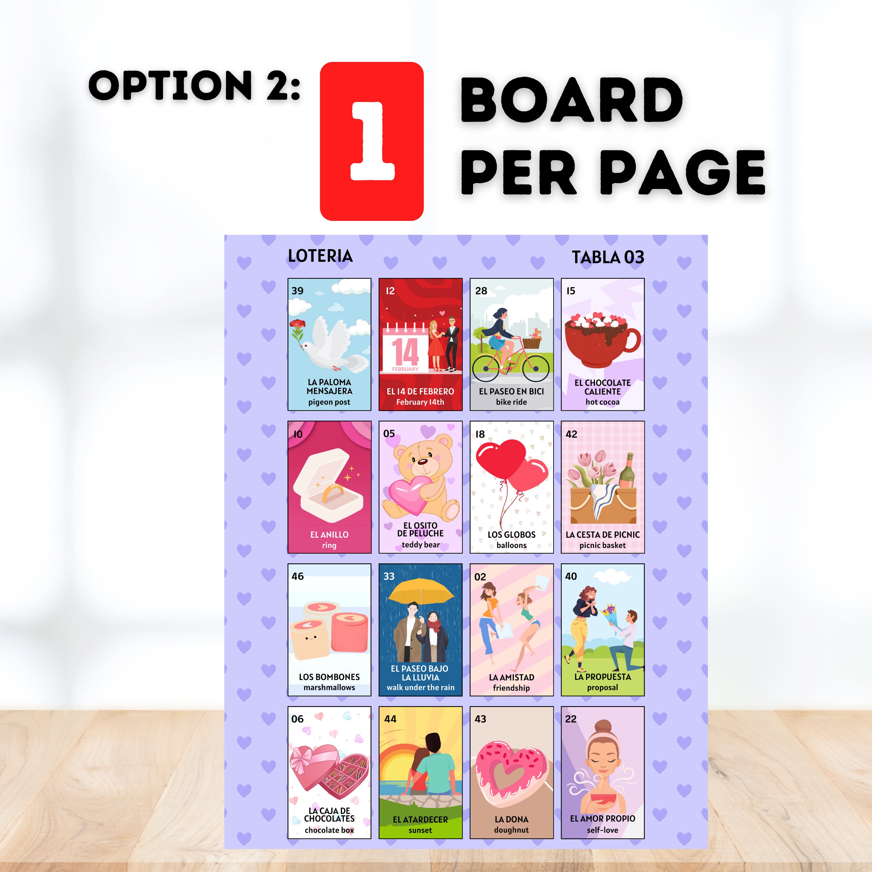 Valentine's Loteria Party Game Love Theme Mexican Loteria Amor Y ...