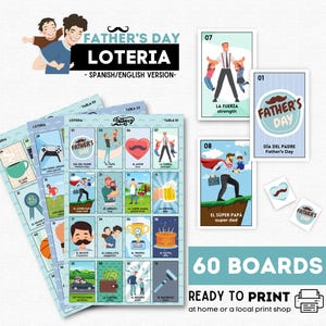 Father's Day Loteria, Loteria Del Día Del Padre, Gift for Dad, Father's ...