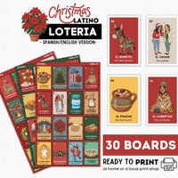 Fun Christmas Bilingual Loteria, Mexican Christmas Game, Mexican ...