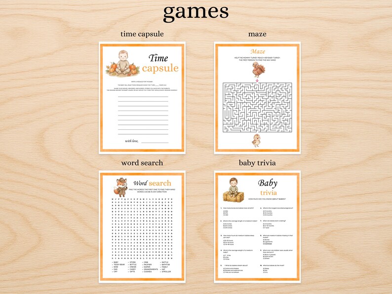 Little Pumpkin Baby Shower Bingo • 60 Printable Cards + 10 Fall Baby ...