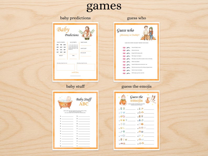 Little Pumpkin Baby Shower Bingo • 60 Printable Cards + 10 Fall Baby ...