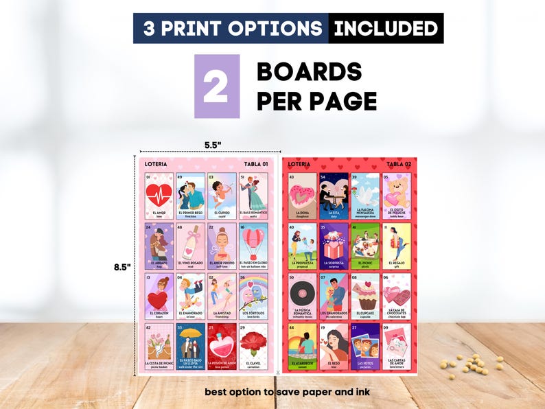 Lotería de San Valentín, 60 tableros imprimibles, Bingo de San Valentín ...