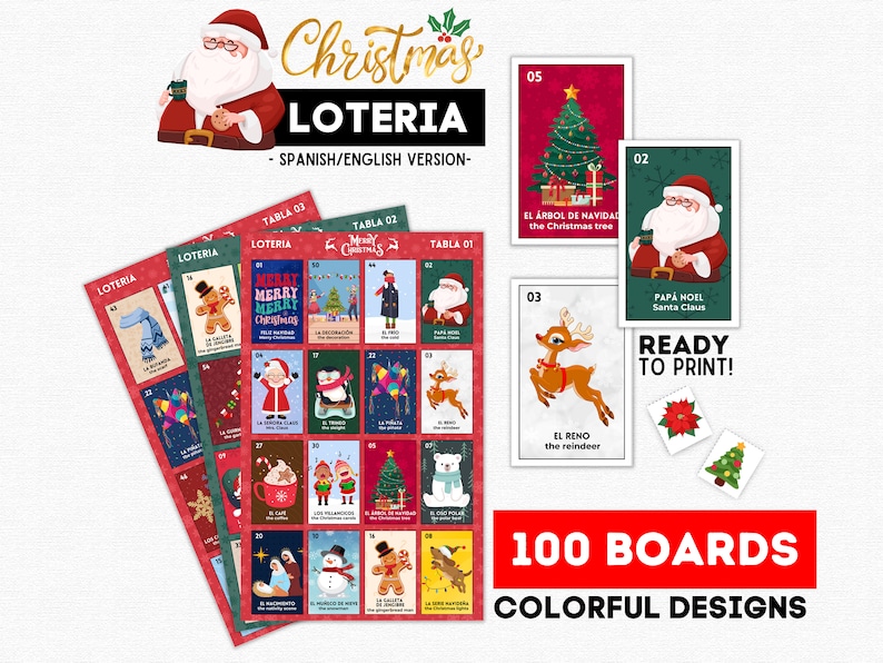 Christmas Loteria, Loteria Navideña, Christmas Bingo, Christmas Family ...