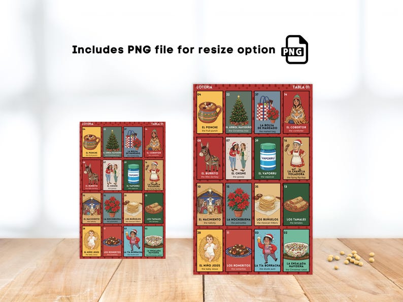 Lotería navideña latina, 100 tableros imprimibles, Bingo navideño bilingüe multicultural latino ...