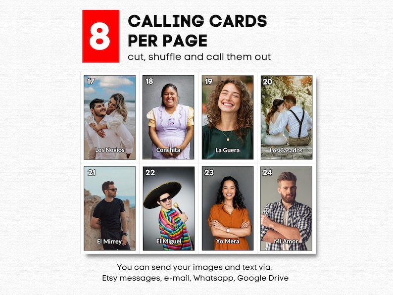 Personalized Loteria Game, Custom Bingo Boards, Any Event, 50 Printable ...