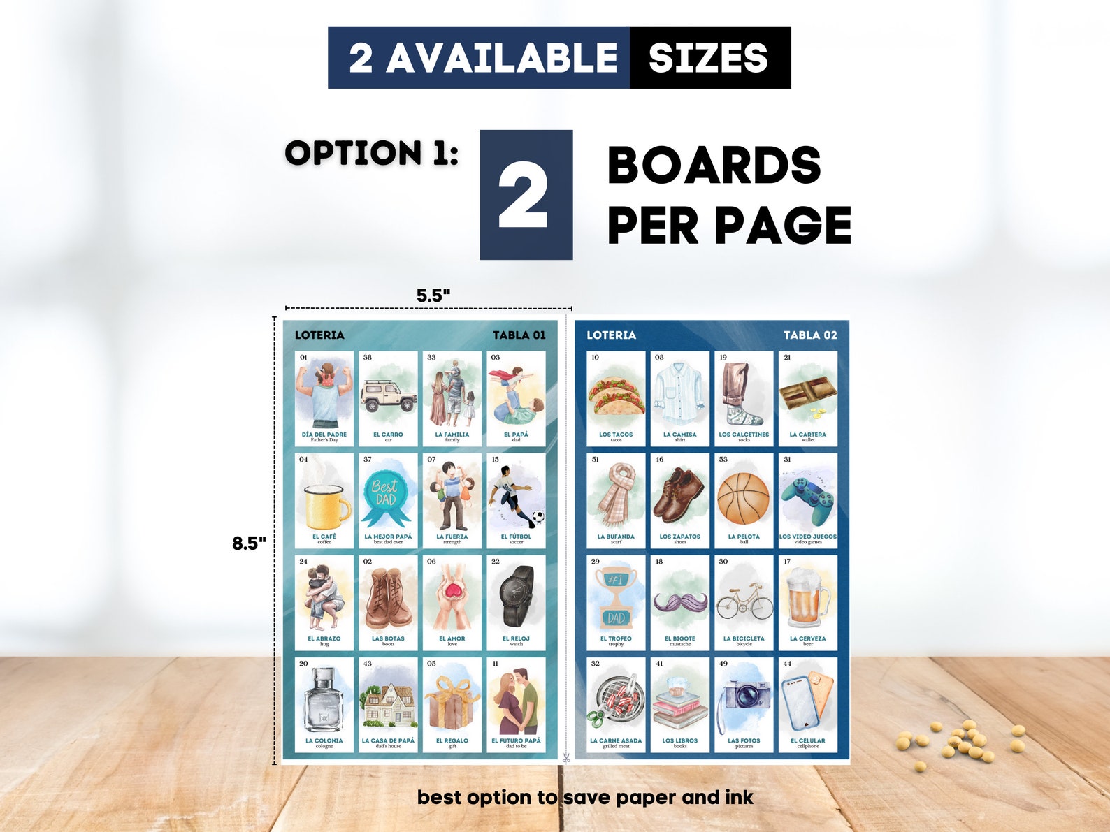 Father's Day Loteria, Loteria Día Del Padre, 60 Boards, 54 Cards ...