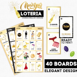 Loteria Año Nuevo 2025, New Year Loteria, 40 Boards, New Year's Eve ...