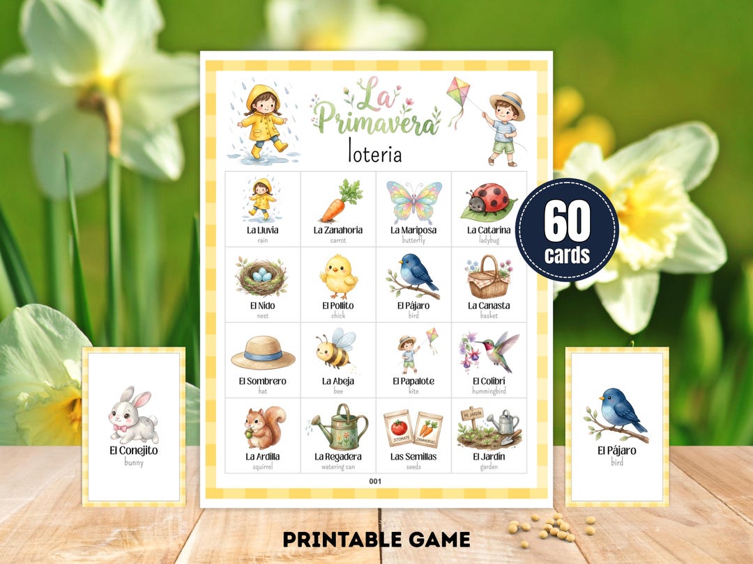 La Primavera Loteria, Spring Bingo Game, Printable Kids Game, Classroom ...