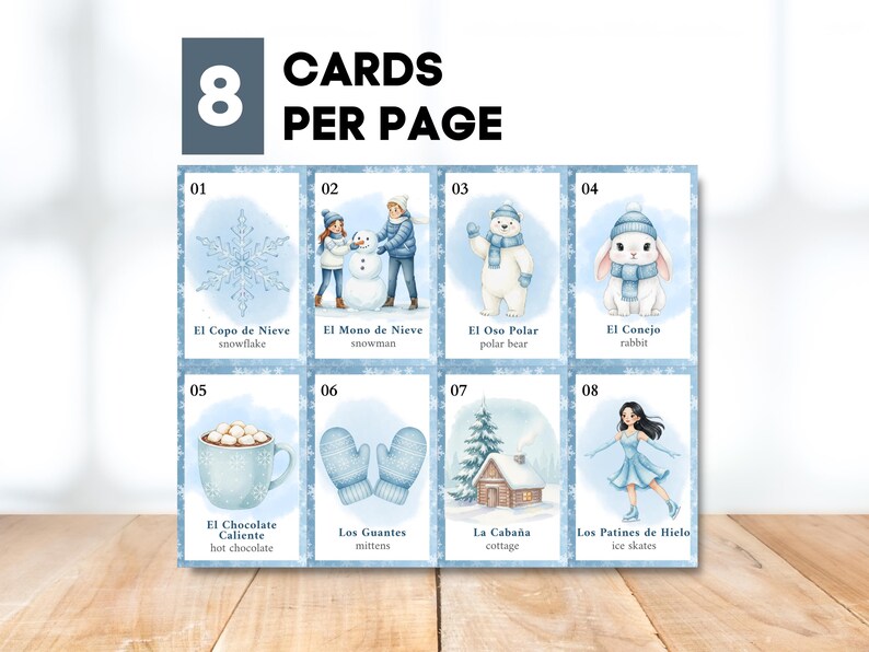 Juego de Lotería de Invierno, 60 Tableros Imprimibles, Lotería de ...