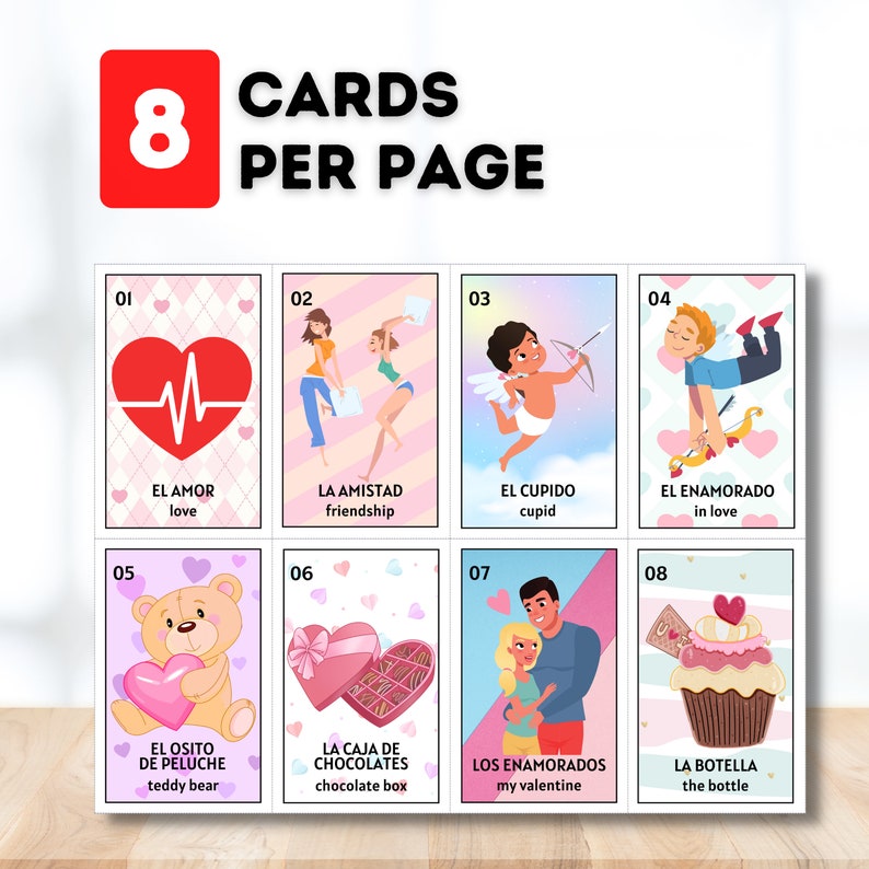 Valentine's Loteria Party Game Love Theme Mexican Loteria Amor Y ...