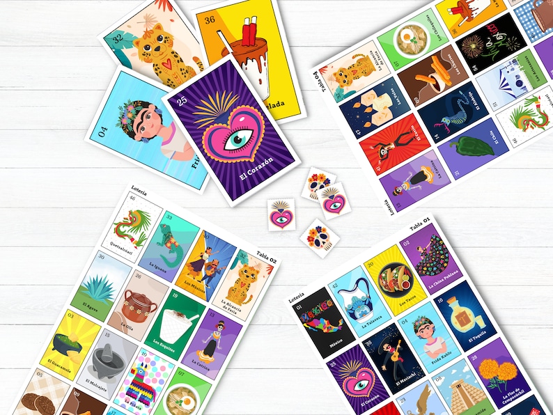 Mexican Loteria Loteria Mexicana 60 Boards 54 Calling - Etsy