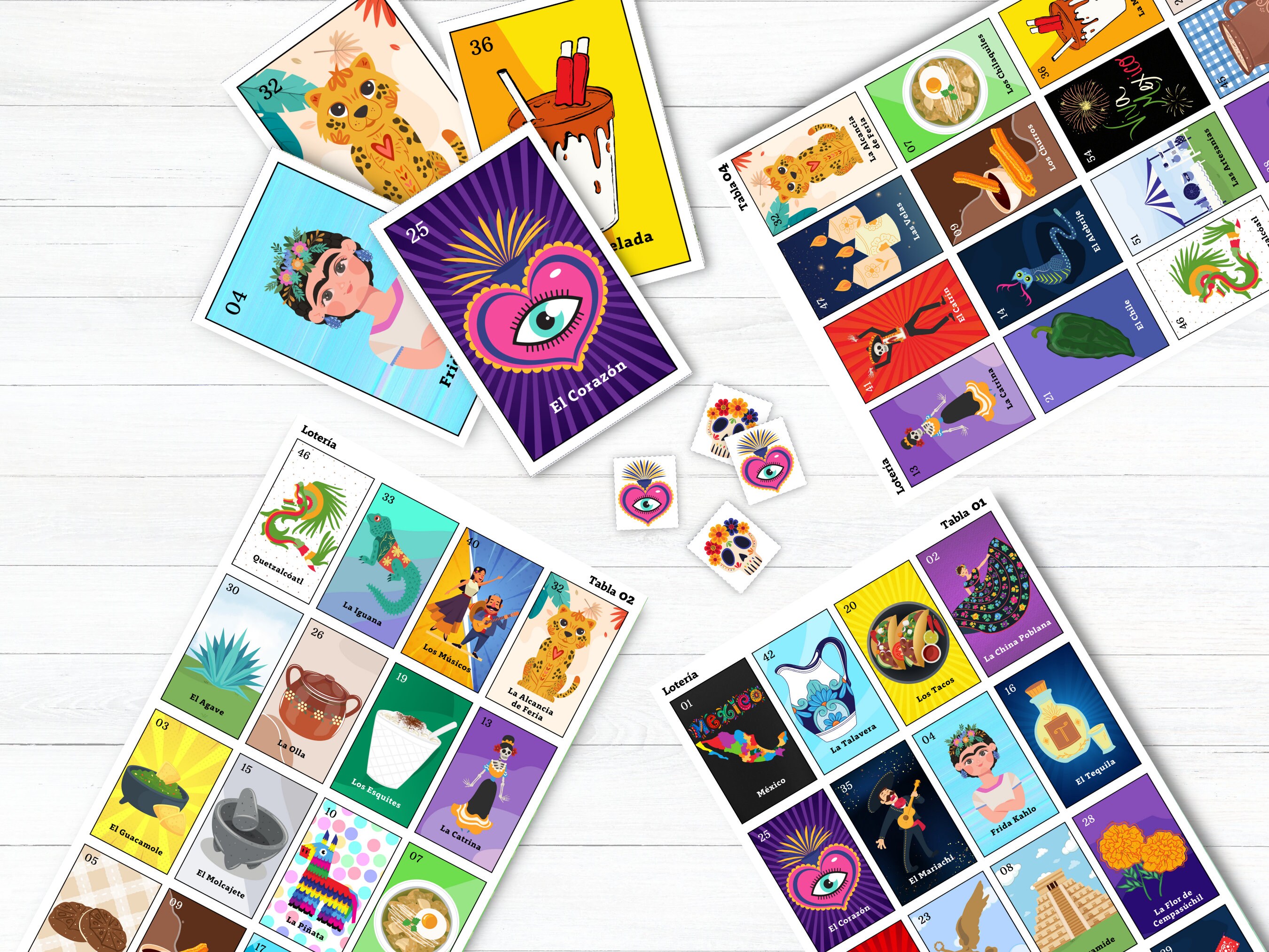 Mexican Loteria, Loteria Mexicana, 100 Boards, 54 Calling Cards, Viva ...
