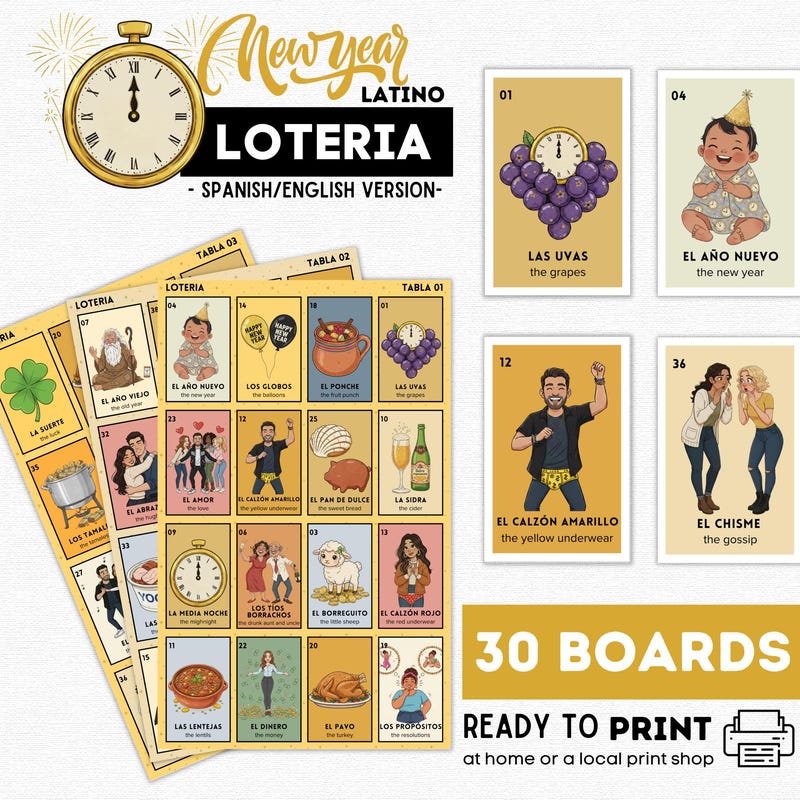 New Year Game Spanish - Etsy