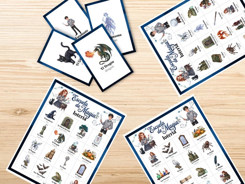 Magic School Loteria, 60 Printable Cards, Wizard Bingo Party Game ...
