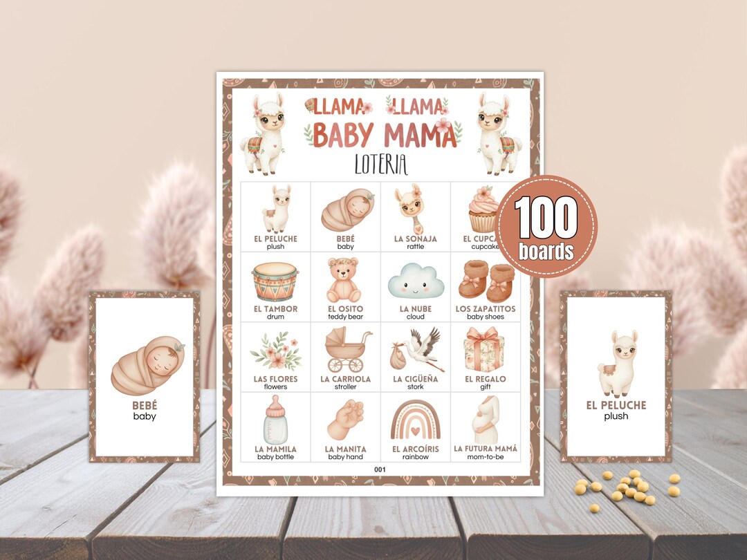 Boho Baby Shower Loteria, 100 Printable Boards, Neutral Gender Reveal ...
