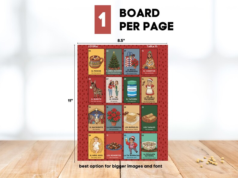 Lotería navideña latina, 30 tableros imprimibles, Bingo navideño ...