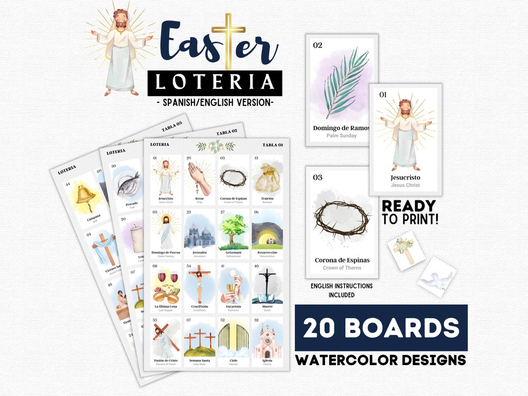 Easter Loteria, 20 Boards, 54 Calling Cards, Printable Tokens, for ...