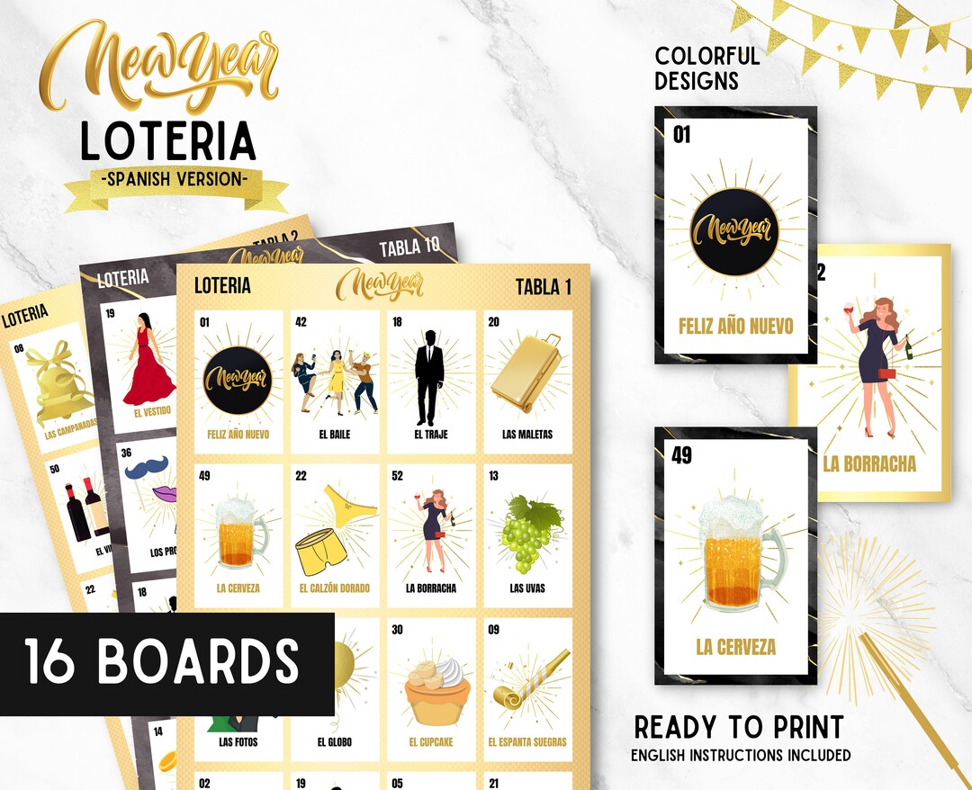 Loteria Año Nuevo New Year Loteria 16 Jugadores up to 16 - Etsy