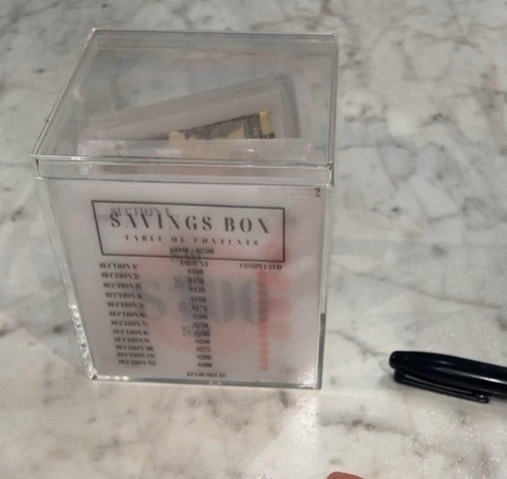 Savings Challenge Box Save 2500 Dollars Sinking Funds - Etsy