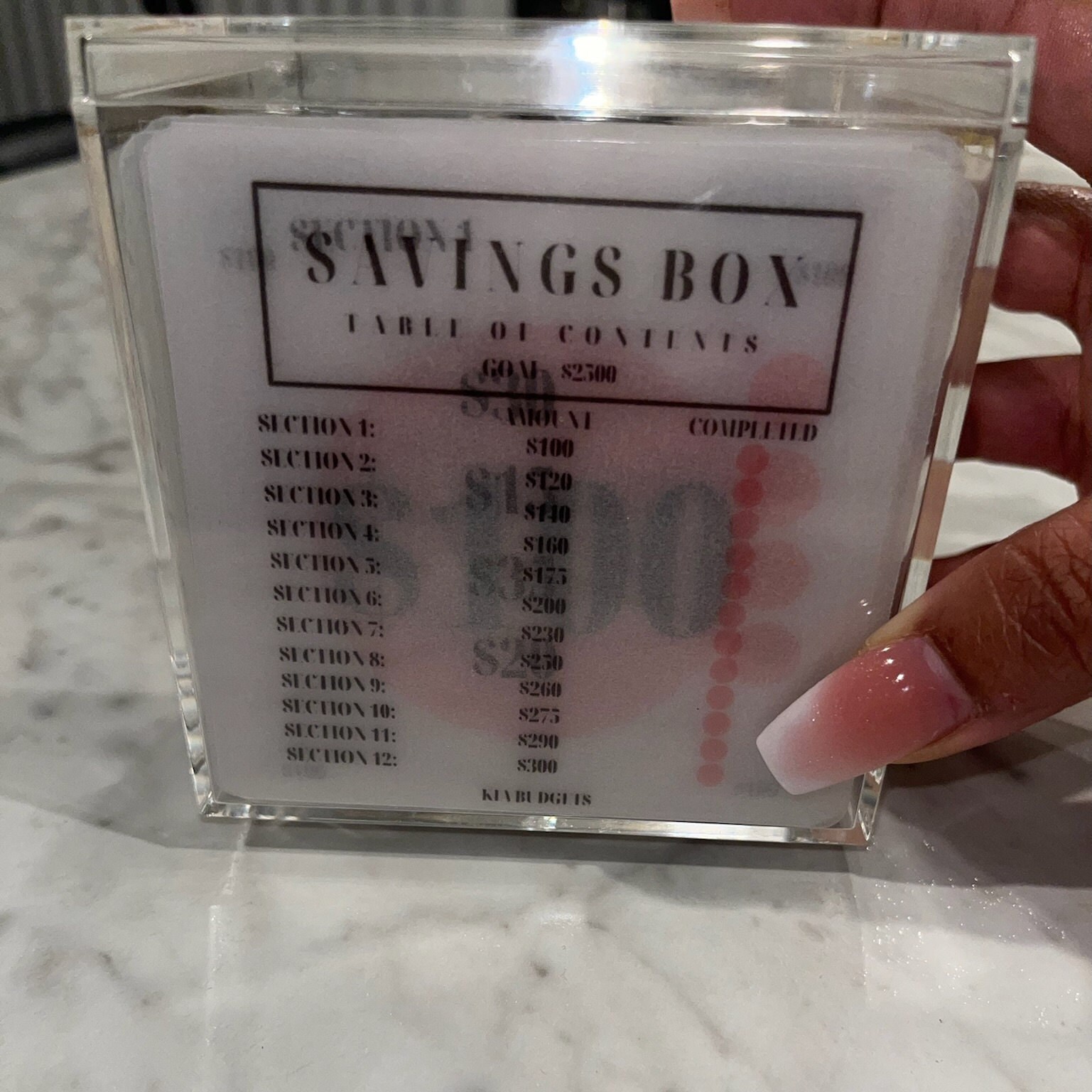 Savings Challenge Box Save 2500 Dollars Sinking Funds - Etsy