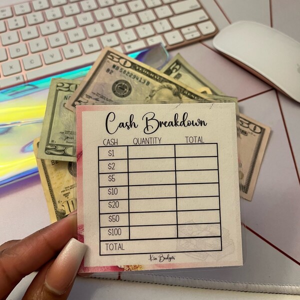 Cash Box Breakdown Slip Printable - Etsy