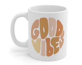 Good Vibes Mug Rainbow Mug Coffee Mug Retro Mug - Etsy