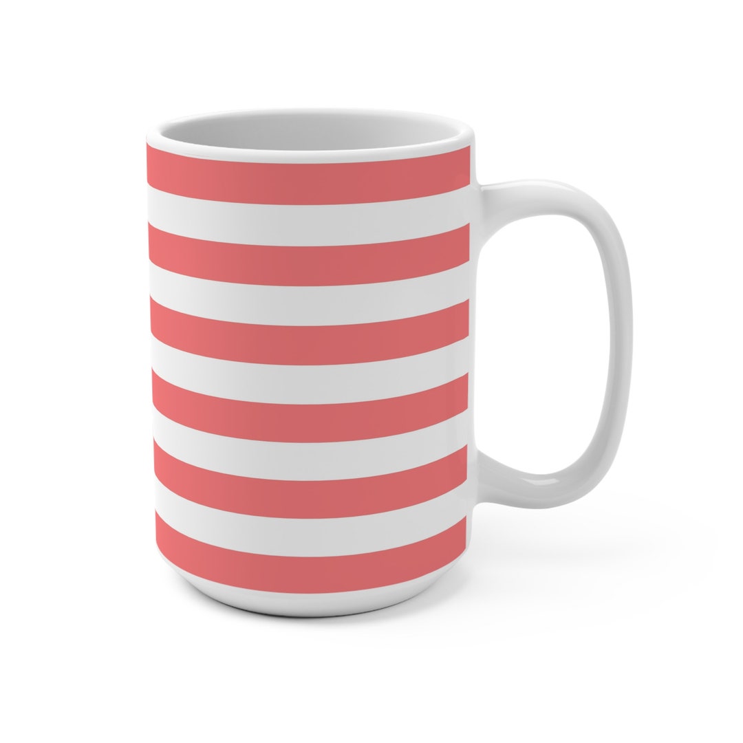 Red Striped Mug, Striped Mug, 15 Oz Ceramic Mug, Mug Ceramic, Mug Gifts ...