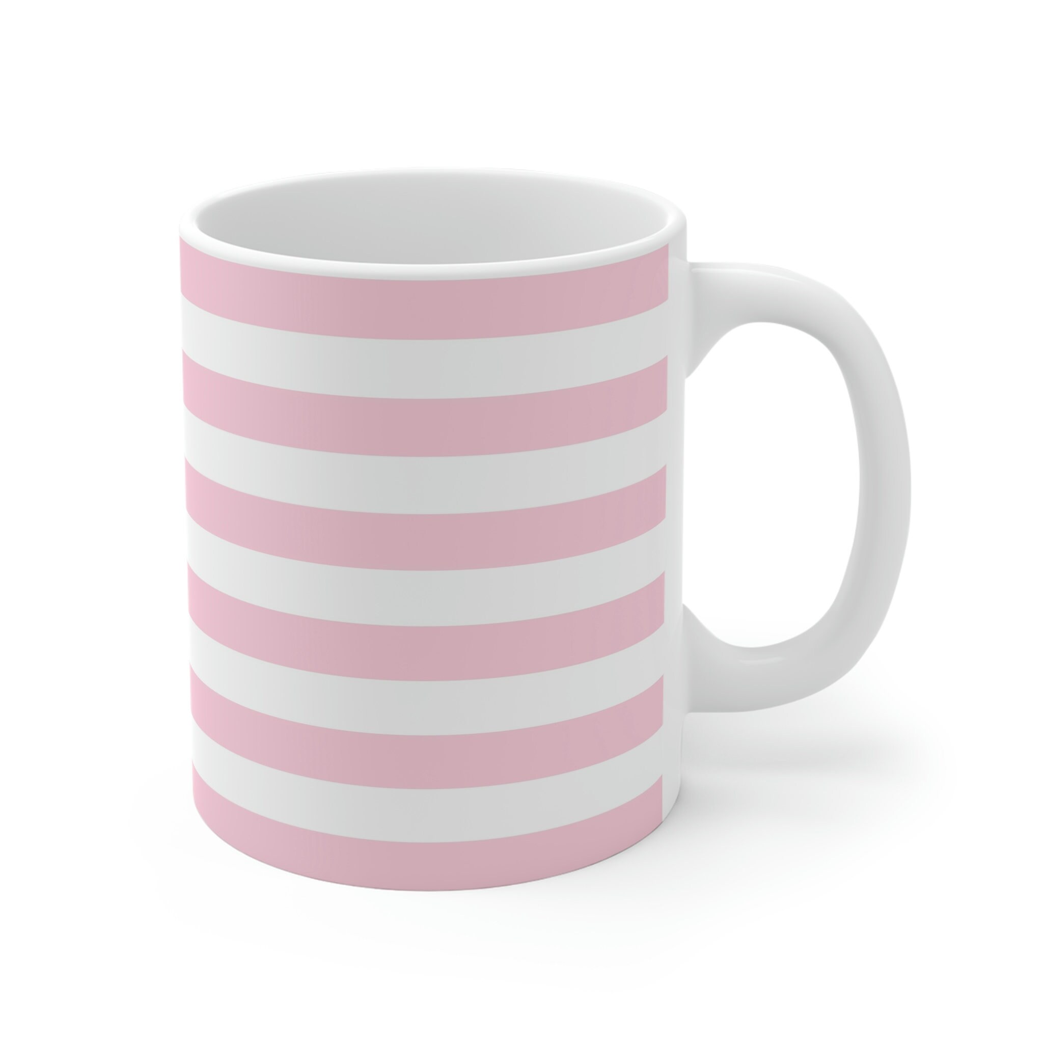 Pink Mug, Pink Striped Mug, Pastel Pink Stripes Ceramic Mug, Mug ...