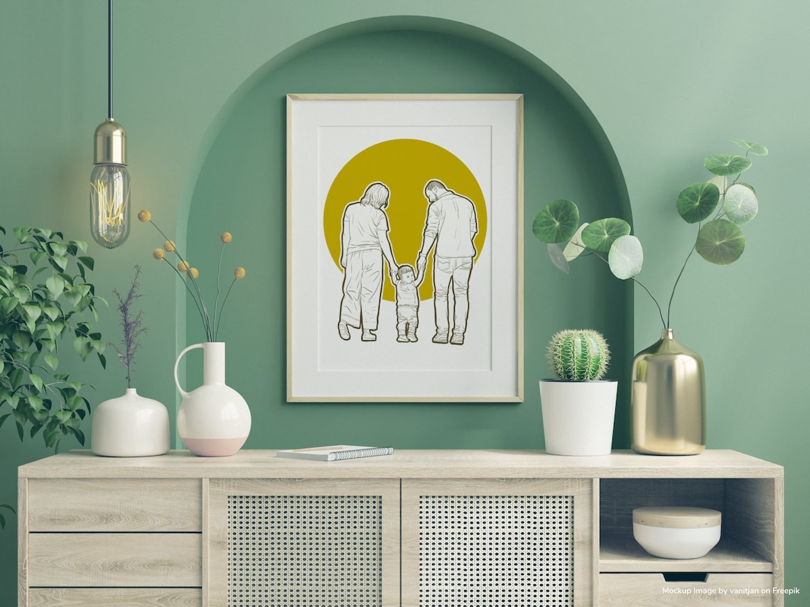 Custom Fathers Day Portrait for Dad Custom Digital Drawing - Etsy