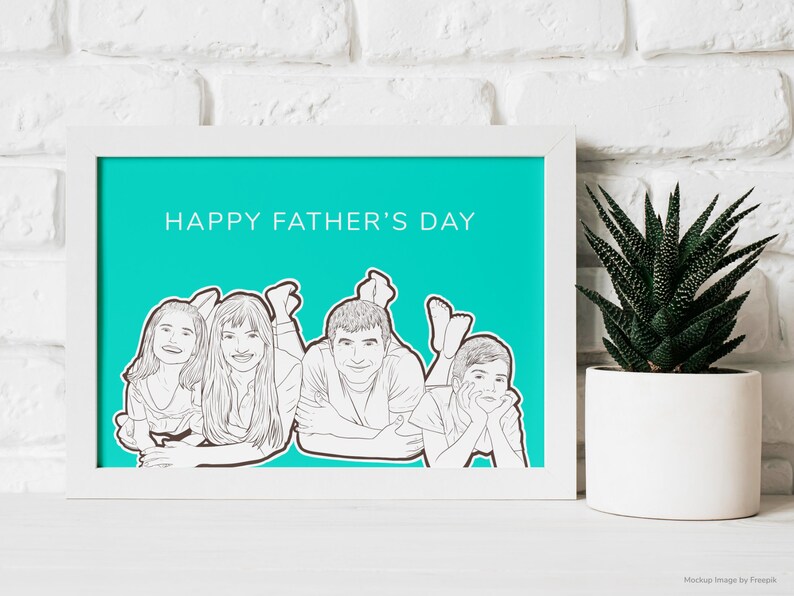 Custom Fathers Day Portrait for Dad Custom Digital Drawing - Etsy