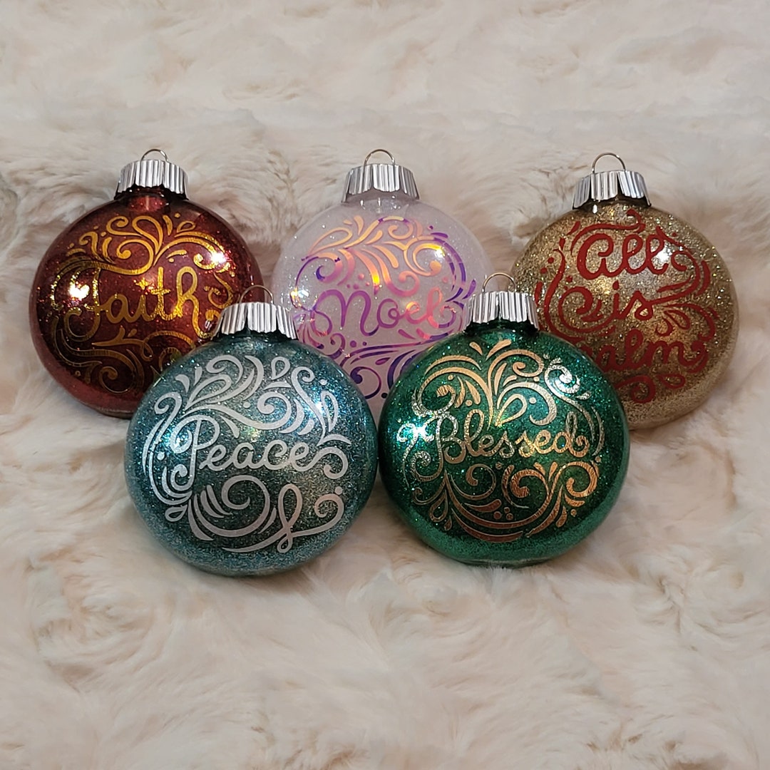 Holiday Glitter Ornaments - Etsy