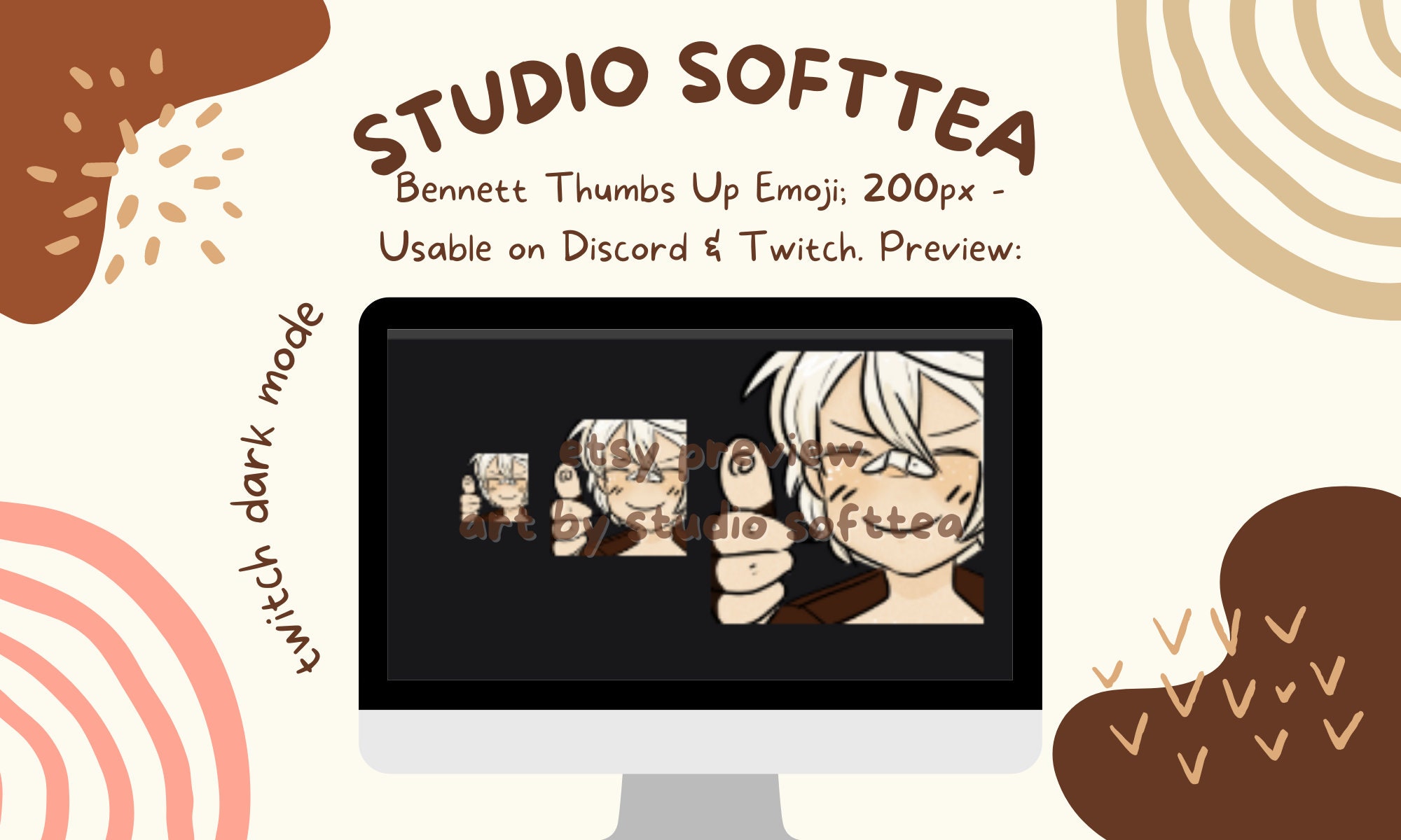 Bennett Thumbs up Twitch Emote Discord Emoji // Genshin Impact Pyro ...