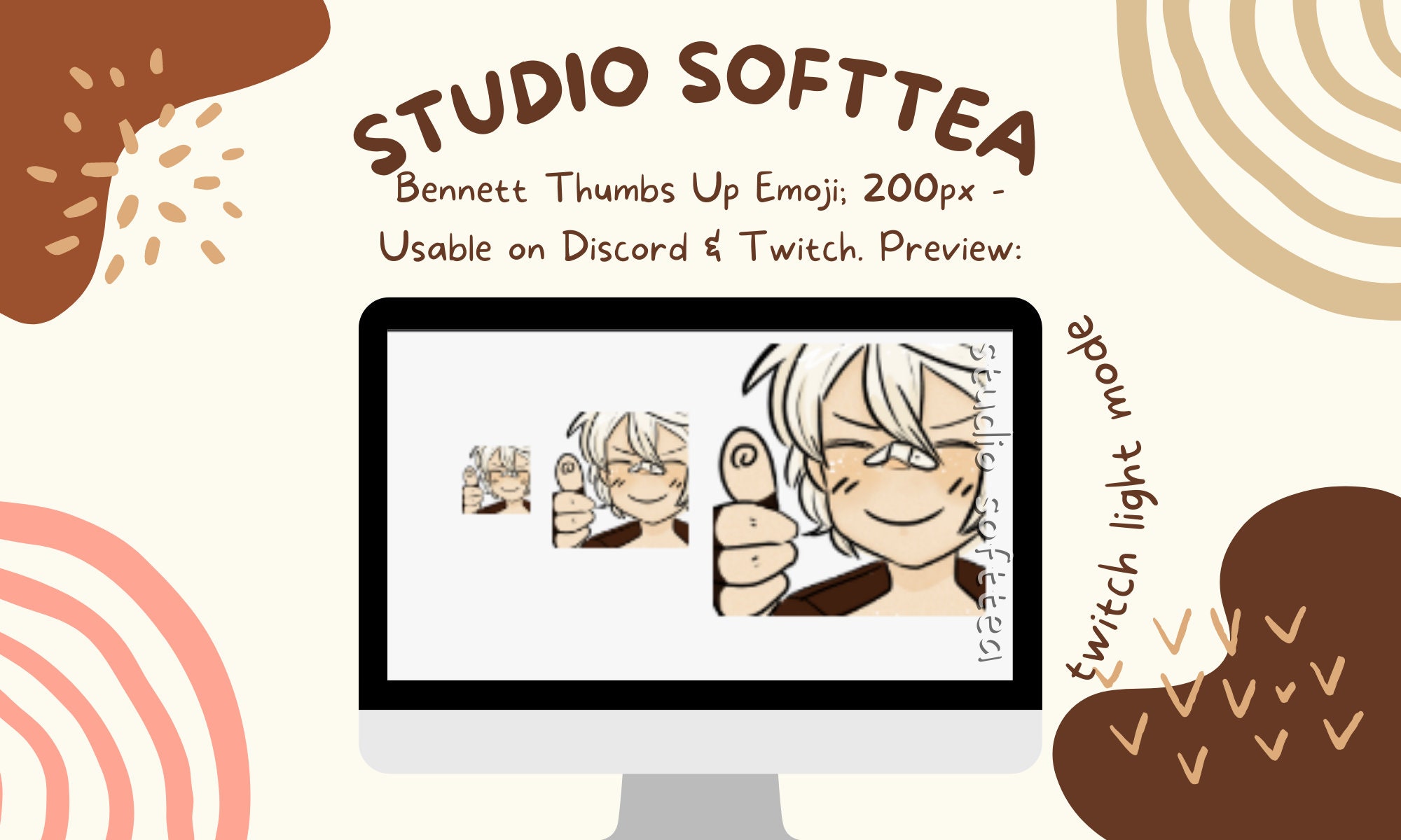 Bennett Thumbs up Twitch Emote Discord Emoji // Genshin Impact Pyro ...