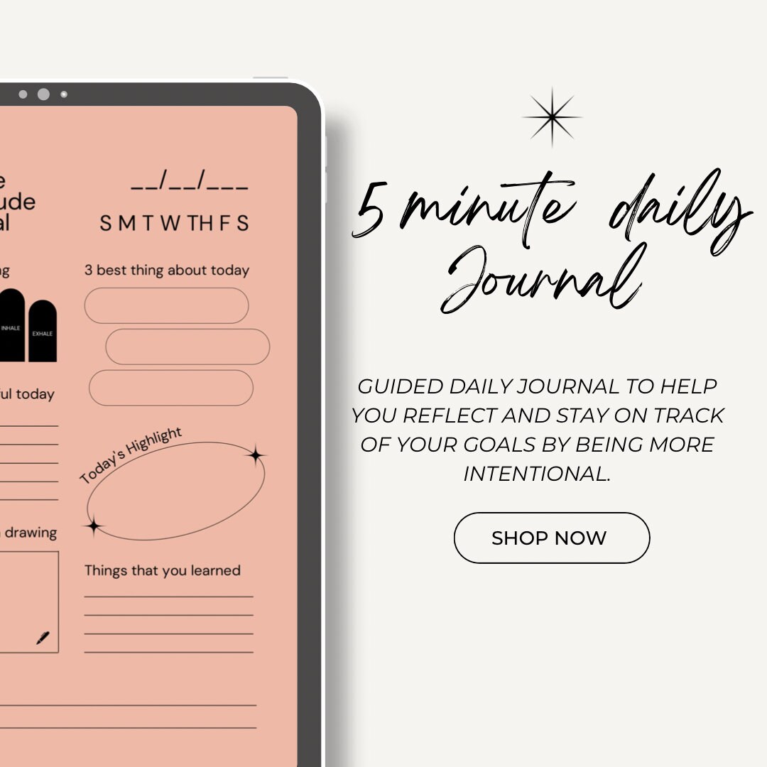 5-minute Digital Journal | Quick Daily Reflection Journal | Ipad ...