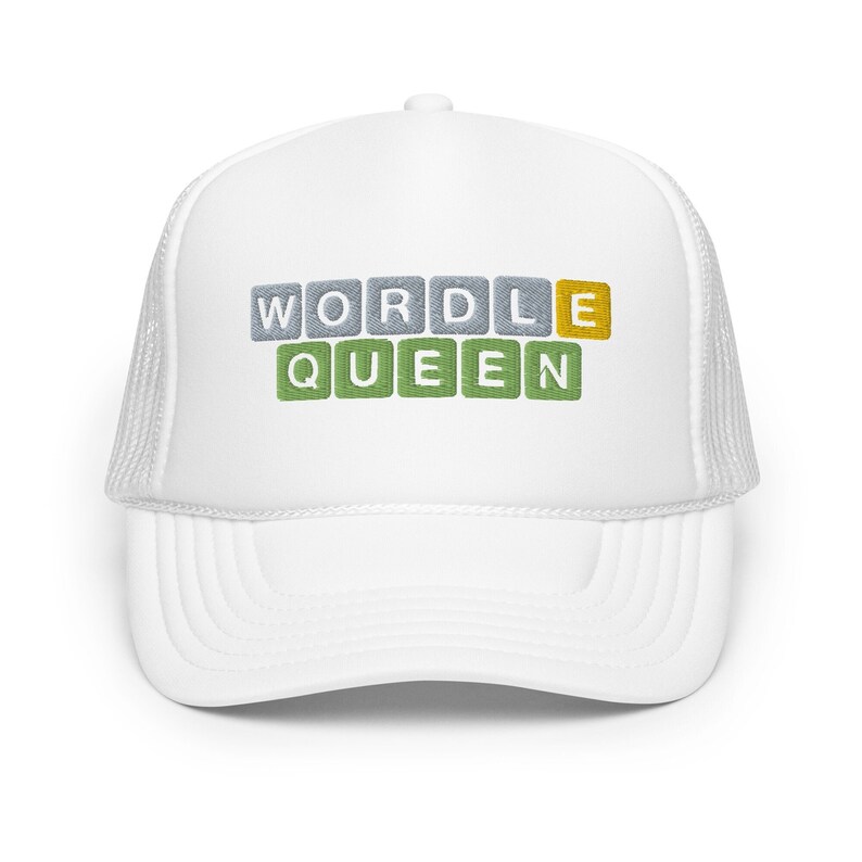 Wordle Queen Foam Trucker Hat, Wordle Puzzle Embroidered Hat - Etsy