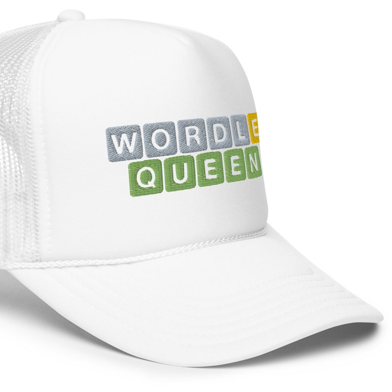 Wordle Queen Foam Trucker Hat, Wordle Puzzle Embroidered Hat - Etsy