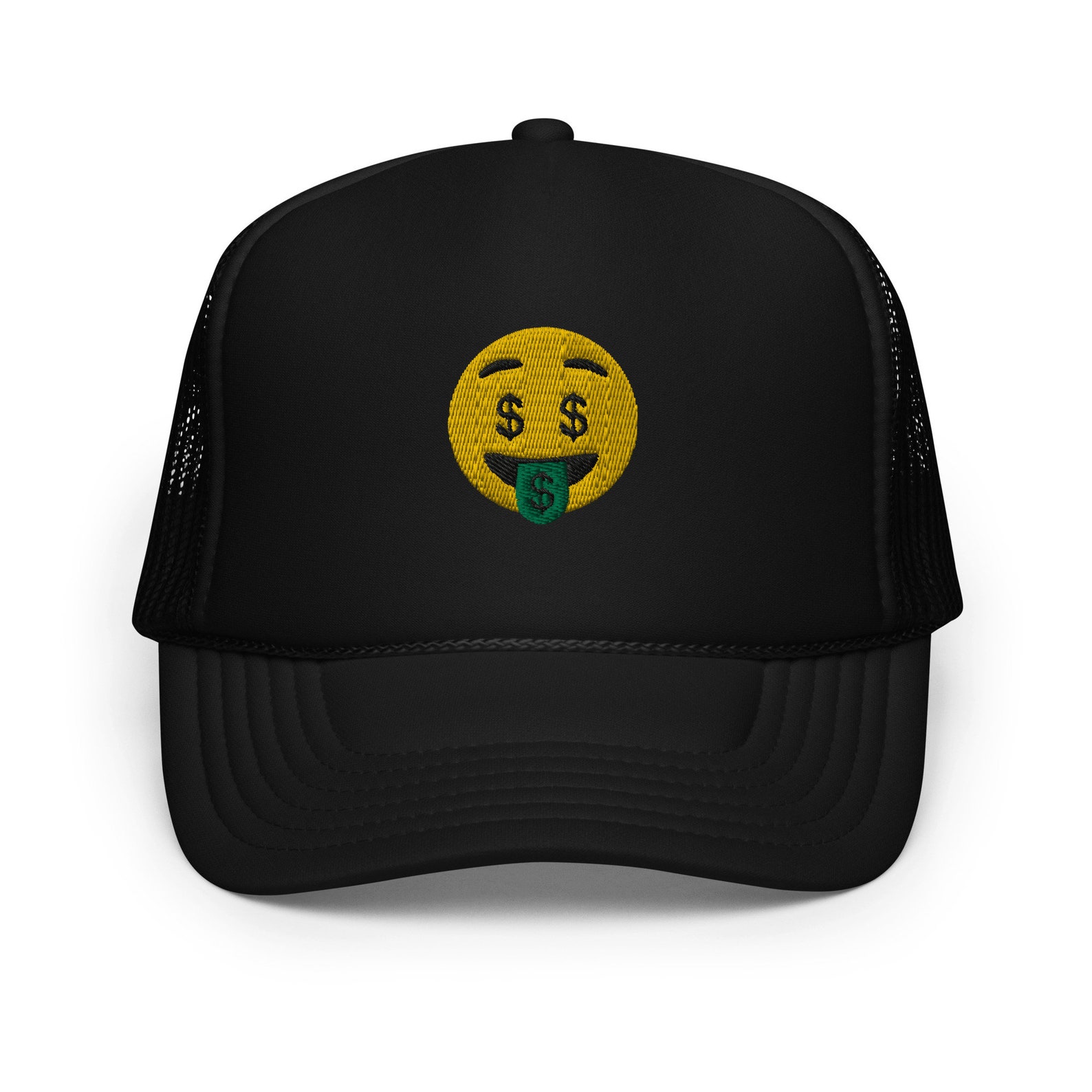 Money Face Emoji Trucker Hat, Smiley Cap, Emoji Hat, Money-mouth Face ...