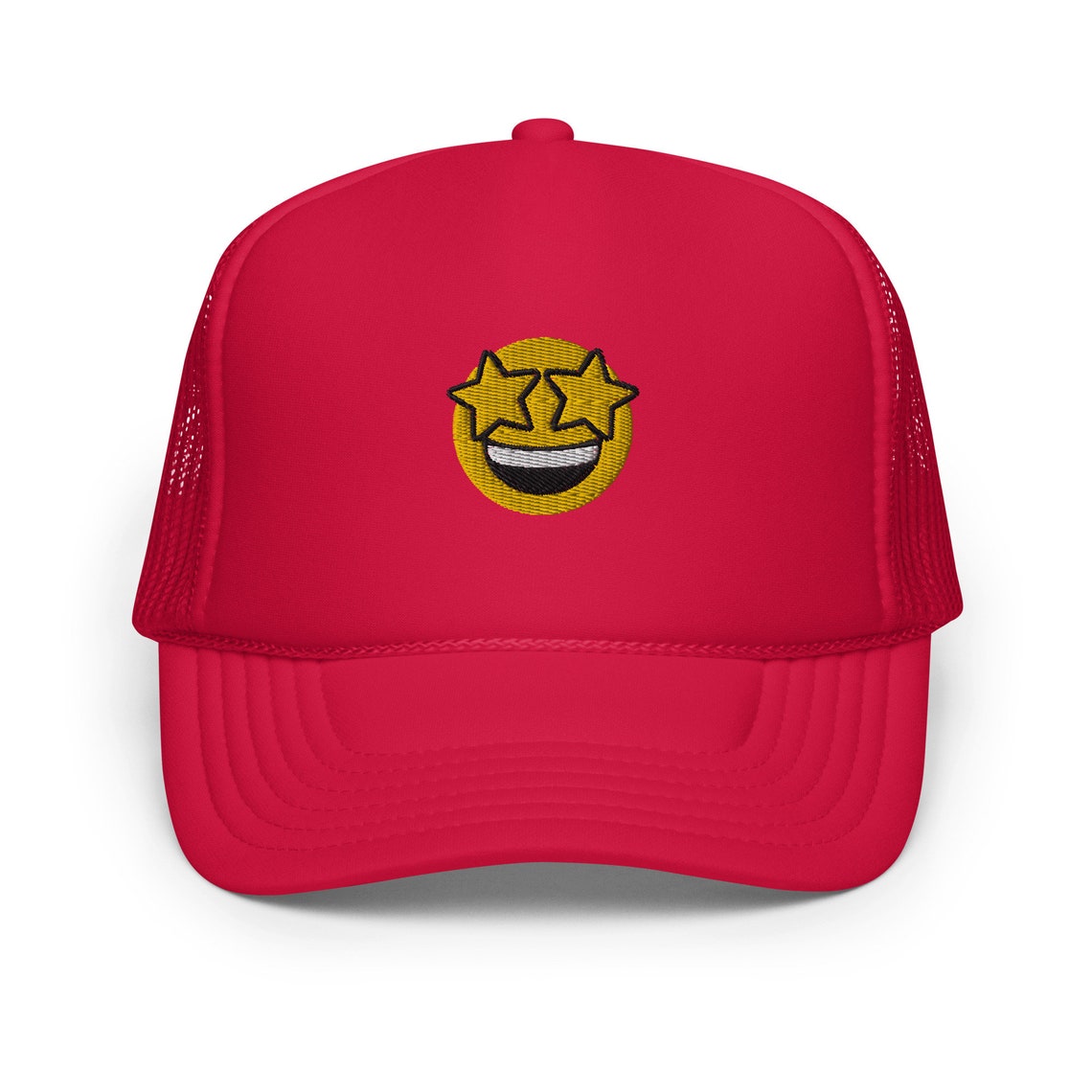 Star Eyes Emoji Trucker Hat Star-struck Emoji Cap Emoji - Etsy