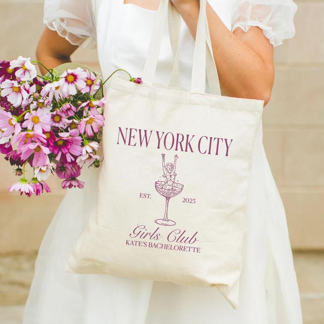 New York City Girls Club Luxury Tote Bag, Bachelorette Trip Bag, Custom ...