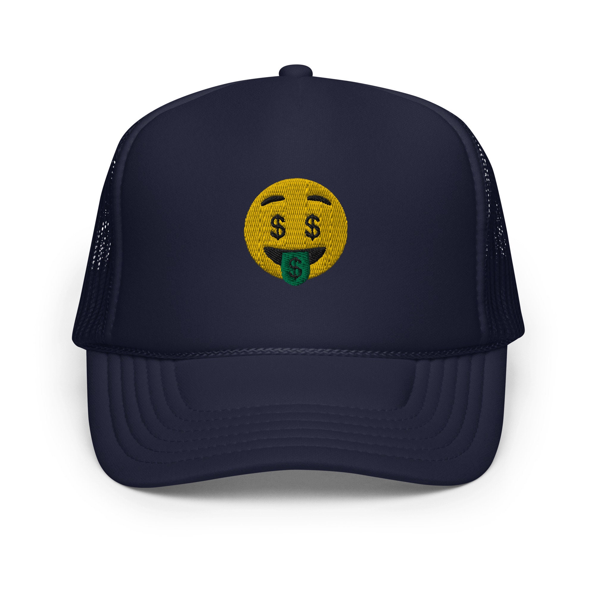 Money Face Emoji Trucker Hat, Smiley Cap, Emoji Hat, Money-mouth Face ...