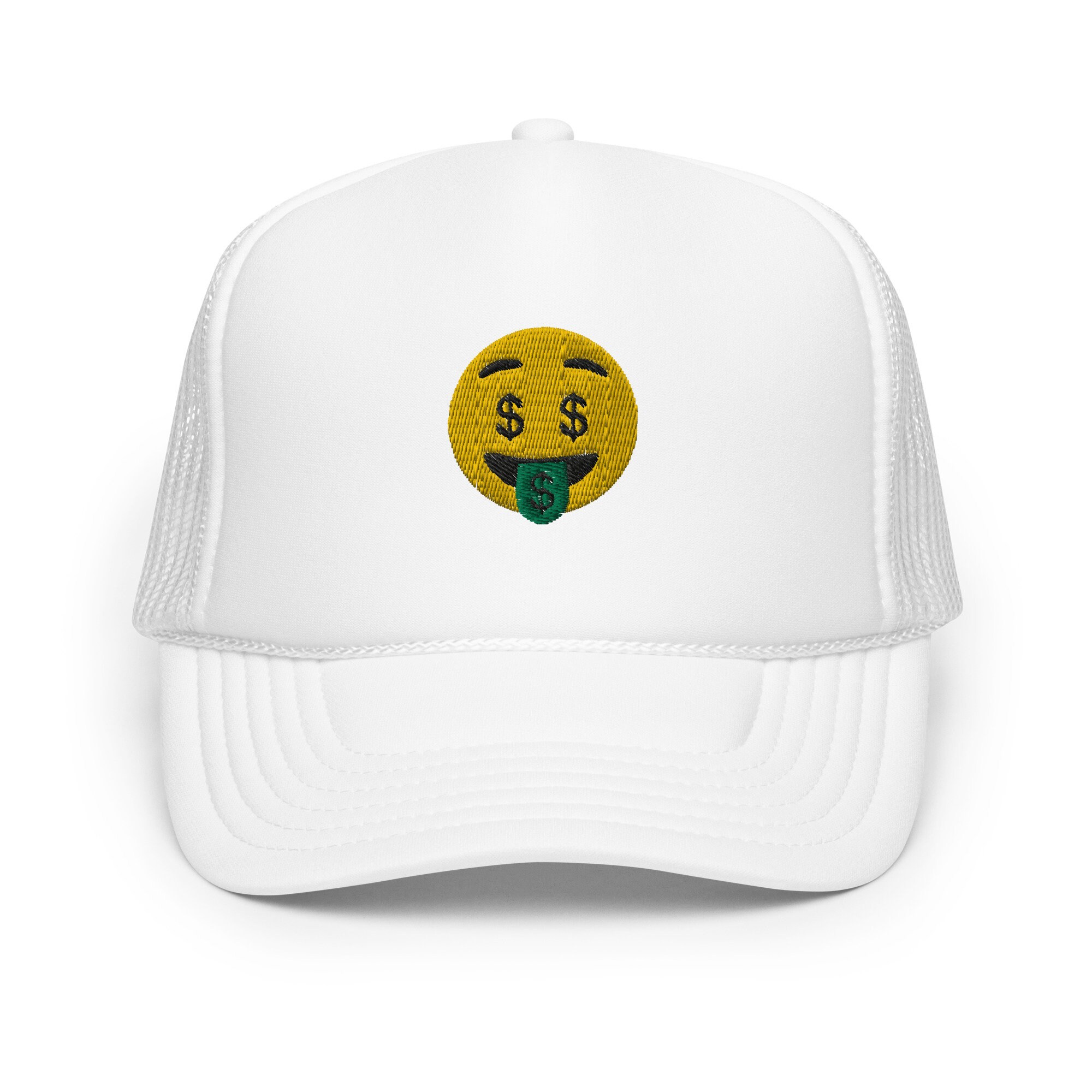 Money Face Emoji Trucker Hat, Smiley Cap, Emoji Hat, Money-mouth Face ...