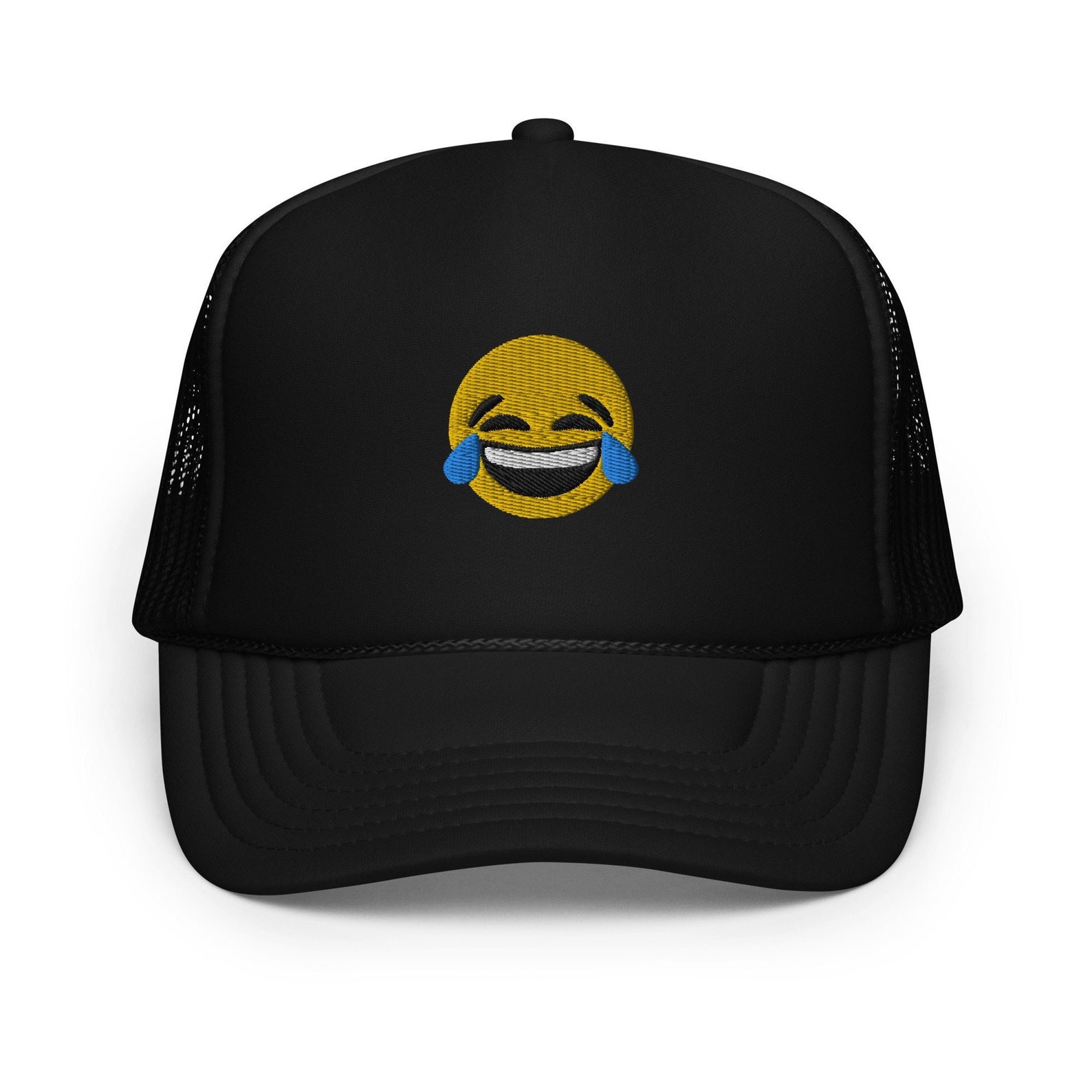 Crying Laughing Emoji Trucker Hat, Smiley Dad Hat, Trendy Embroidered Design Hat, Smiley Hat ...