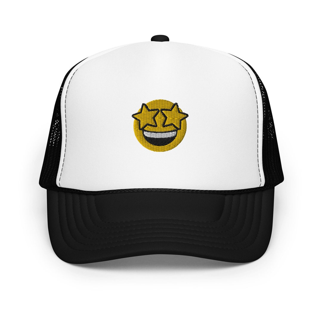 Star Eyes Emoji Trucker Hat, Star-struck Emoji Cap, Emoji Baseball Cap ...