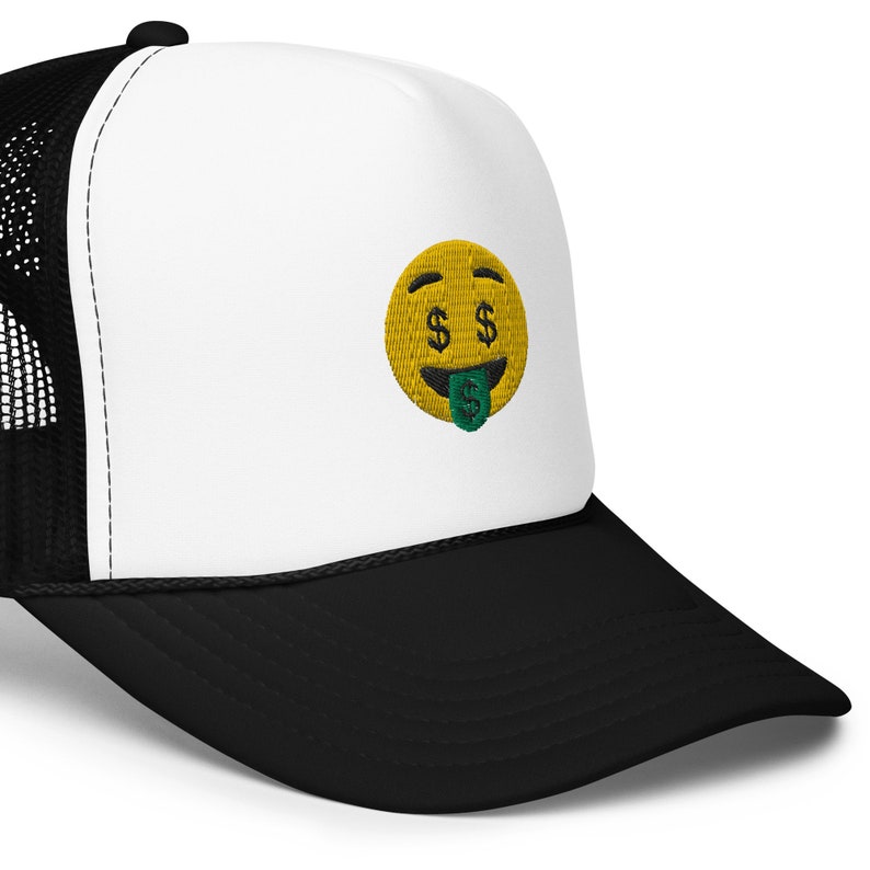Money Face Emoji Trucker Hat, Smiley Cap, Emoji Hat, Money-mouth Face ...